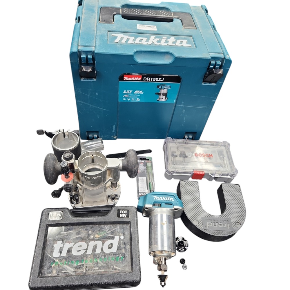 Pre-owned Makita drt50 Router With Extra base and accessories - Own4Less